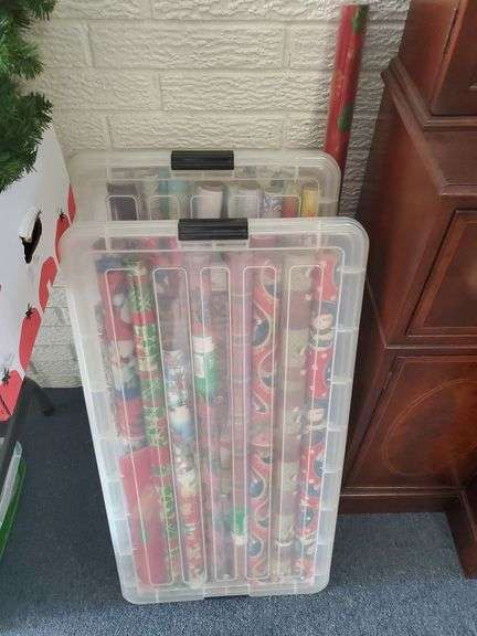 (2) Totes of Assorted Wrapping Paper - Bid-Assets Online Auctions