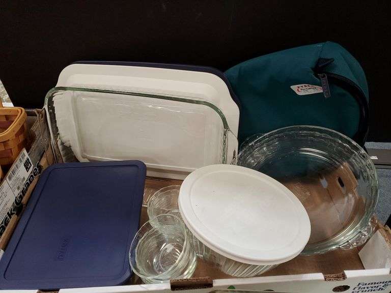 Pyrex 3 qt rectangular pan with two lids, Pyrex rectangular 11 cup dish ...