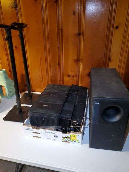 Basement Rec Room: Bose Acoustimass 5 Series II speaker system with 3 Model 101 music monitors ...