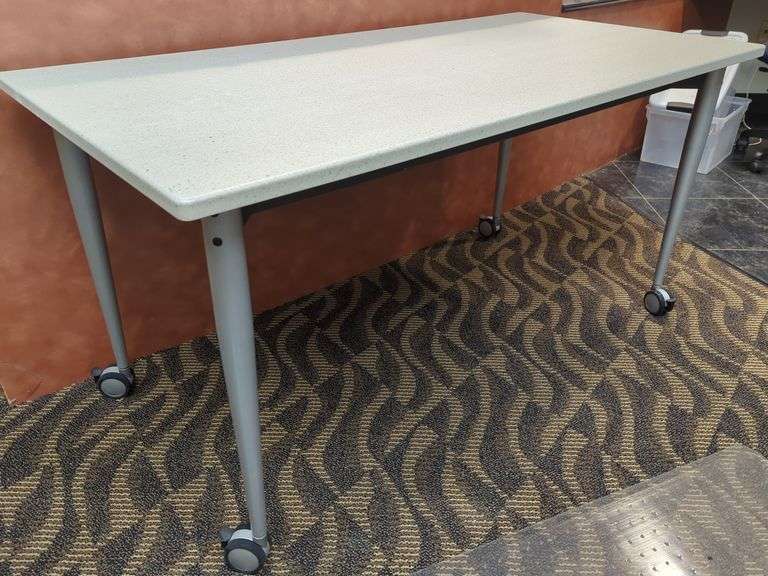 Kimball Kite 60x30 laminate top mobile folding task table with locking ...