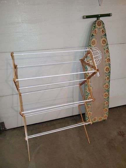 Collapsible clothes drying rack, ball cap drying frame, ironing board ...