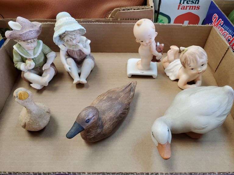 Leftin and napco kewpie ceramic figurines, boy and girl ceramic ...