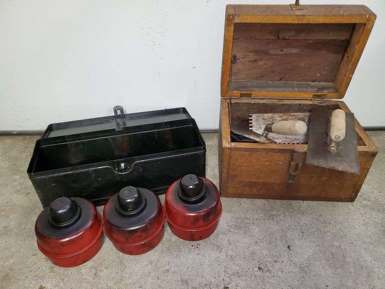 Metal storage box containing (3) truck flares by the Toledo pressed ...