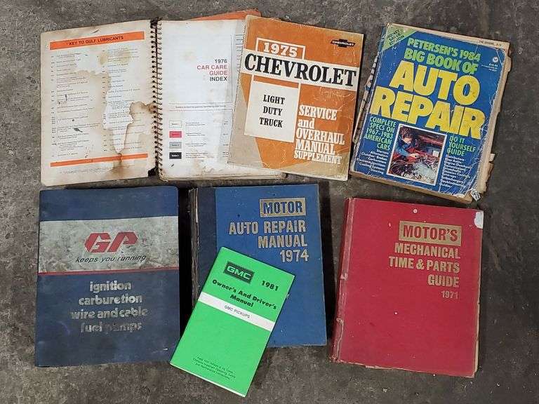 Vintage automotive repair manuals. Covers years 1971, 74, 75, 76 and ...