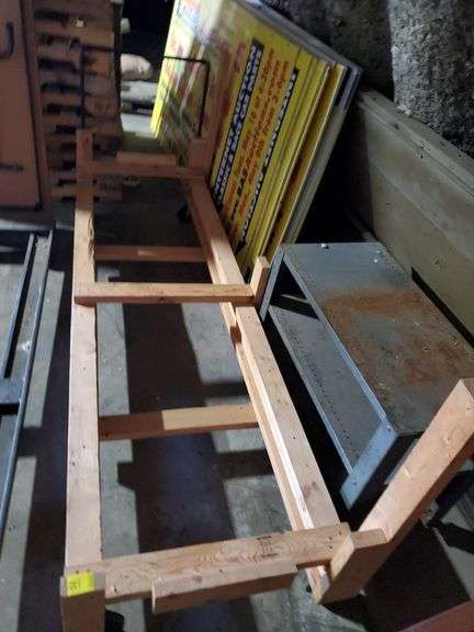 Rolling wooden long cart and Rolling metal cart - Bid-Assets Online ...