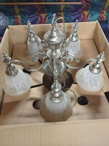 Raindrops by kichler model 2355 brushed nickel five light satin etched ...