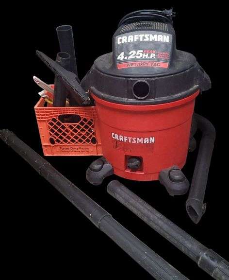 Craftsman 4.25 horsepower wet dry vac with attachments... Basement ...