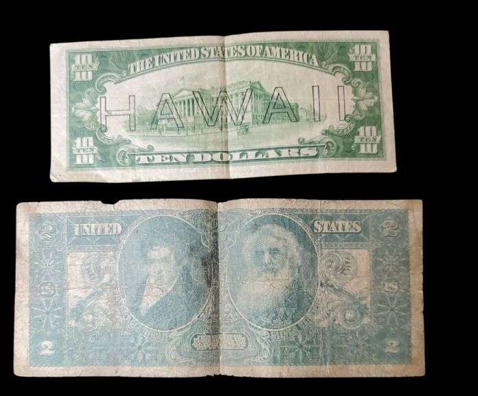 1934A United States $10 bill Hawaii overprint note serial #L43780494B ...