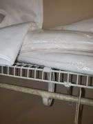 Large group of white table linens sizes 52X 114... 61x61... 71x71 ...