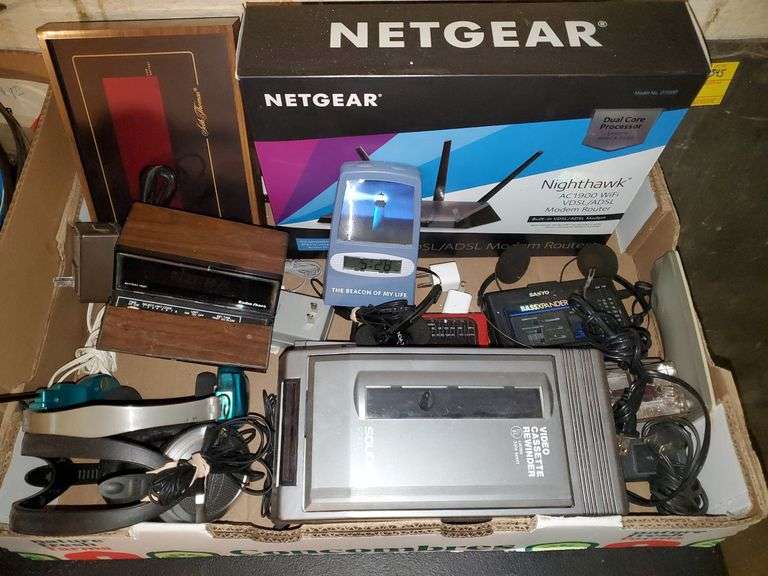 Netgear nighthawk AC1900 Wi-Fi modem router, vintage Sony car ...