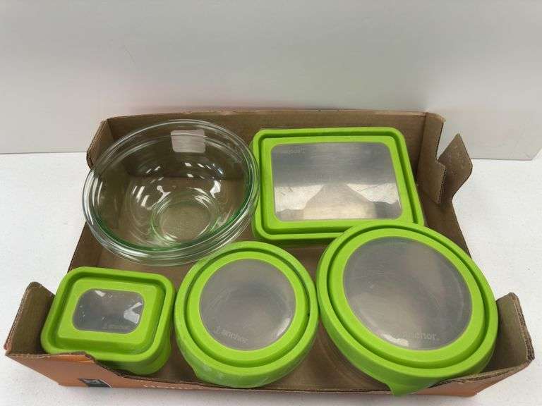 Anchor Hocking Glass Storage Container set, and (2) 1.5Qt MSE Glass ...