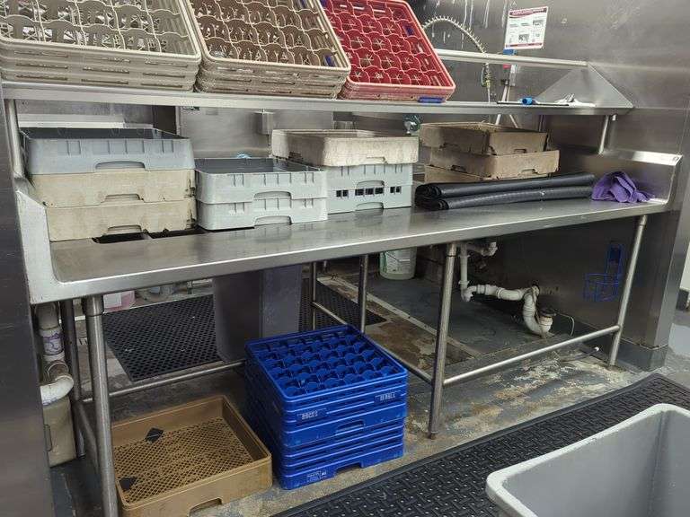 Commercial triple Bass stainless steel sink with hardware. 154 in x34 ...