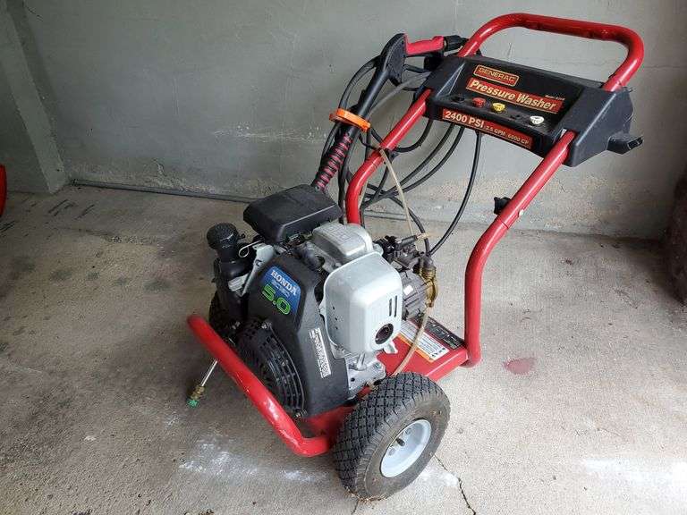 Generac model G24H 2400 PSI pressure washer features Honda GC160 5.0 ...