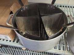Aluminum braizer pan with 4 pasta drops. X2 - Bid-Assets Online Auctions