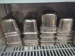 Quarter size stainless steel pans inserts. Mostly deep. X 24 - Bid ...