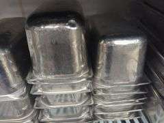 Quarter size stainless steel pans inserts. Mostly deep. X 24 - Bid ...