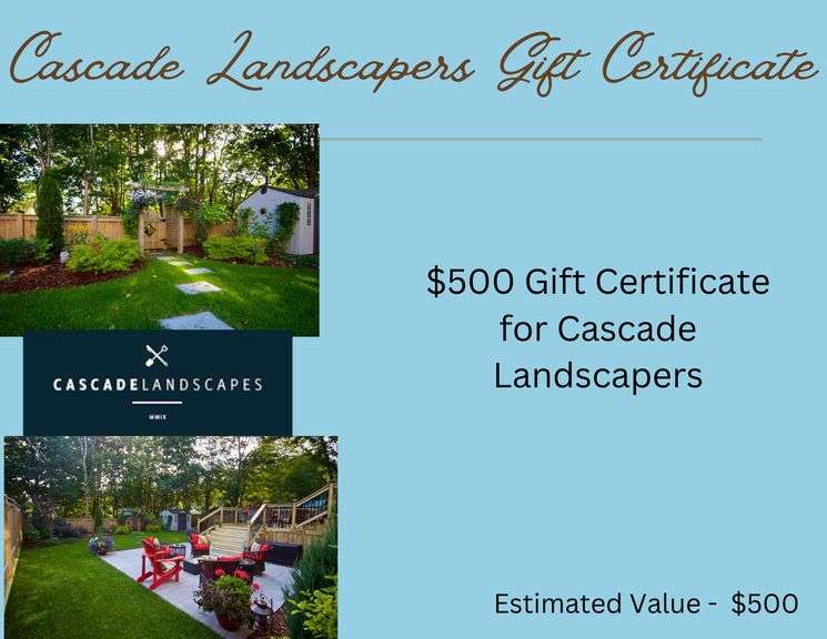 Cascade Landscaping Gift Certificate - Bartlett Auctions Inc.