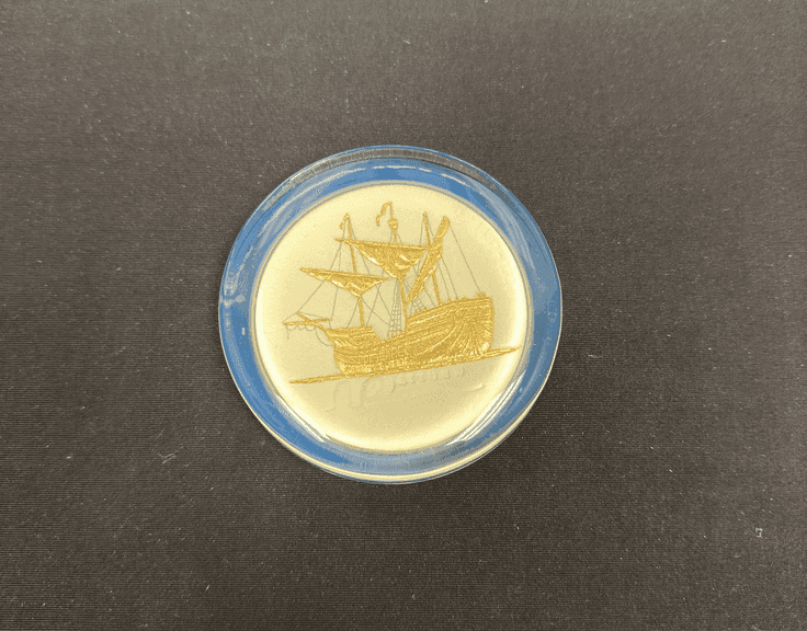 Paperweight of Matthew Ship 22k gold - Bartlett Auctions Inc.