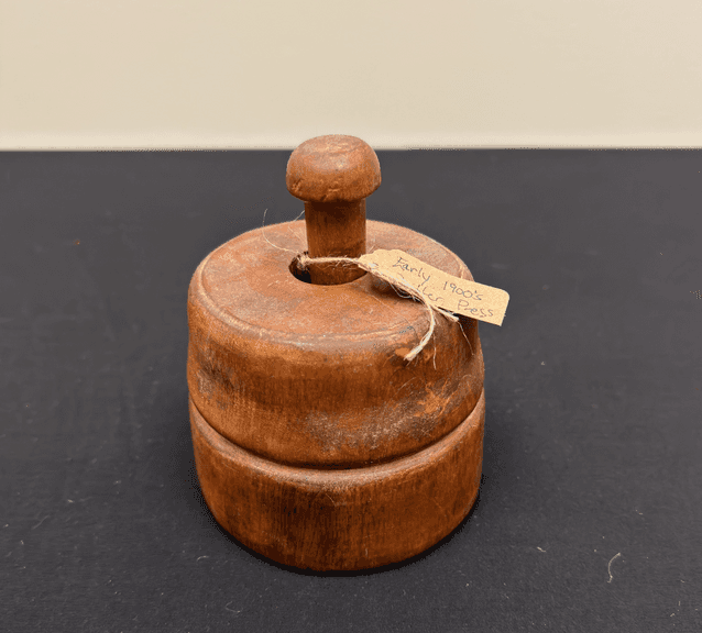 Antique Wood Butter Press - Bartlett Auctions Inc.