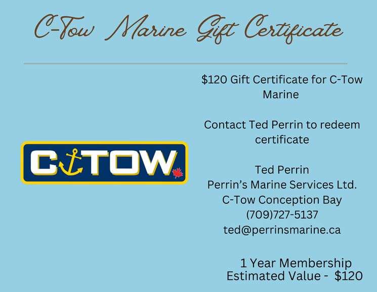 C-Tow Marine Assistance Gift Certificate #1 - Bartlett Auctions Inc.