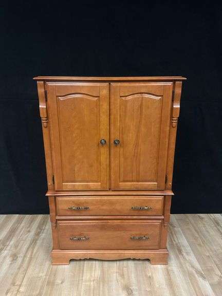Vilas Solid Maple Two Door Cupboard with Drawers - Bartlett Auctions Inc.