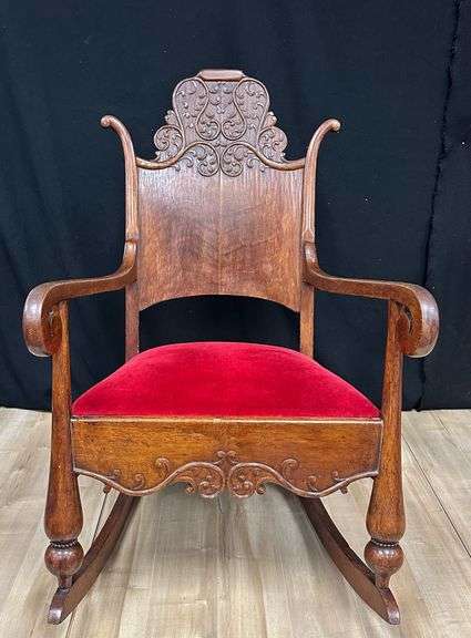 Vintage Upholstered Rocking Chair - Bartlett Auctions Inc.