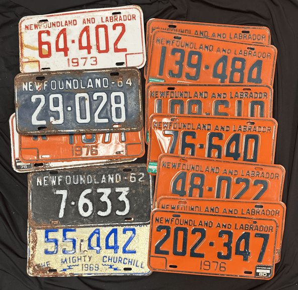Assortment of Vintage Newfoundland and Labrador License Plates ...