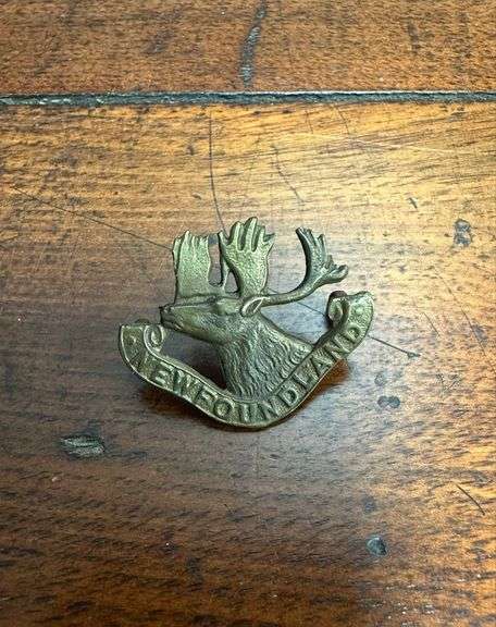 Authentic WWI Newfoundland Regiment Cap Badge with Lugs - Bartlett ...