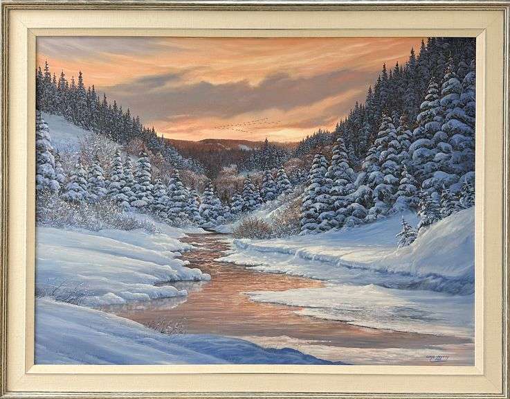 Untitled Winter Scene by Lloyd Pretty (1944-2020) - Bartlett Auctions Inc.