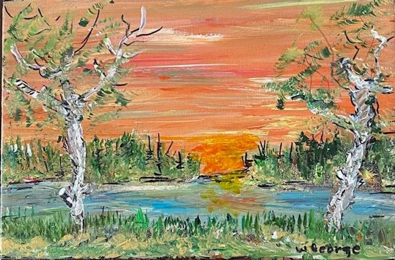 “Beautiful Sunset, Ocean Pond” by Wayne George - Bartlett Auctions Inc.