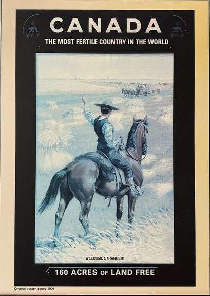 Vintage Canadian Immigration Poster - Bartlett Auctions Inc.