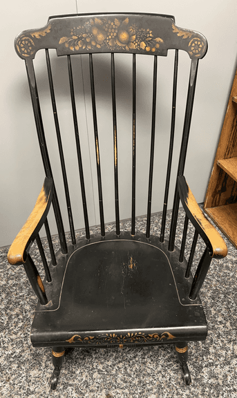 Vintage Boston Rocker with Stencilled Black Finish and Gold Accents ...
