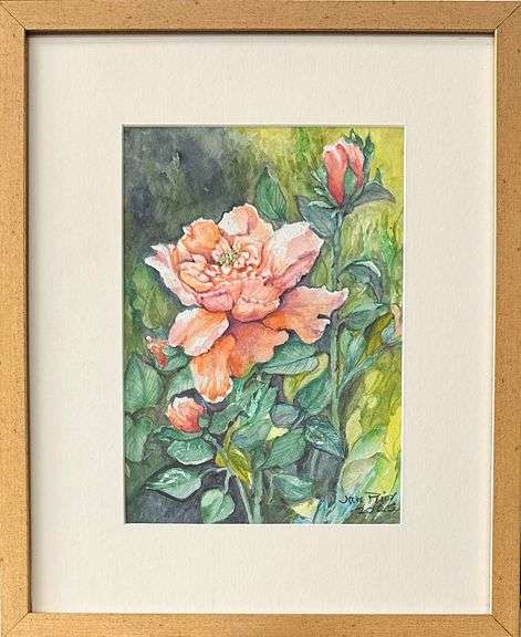 'Apricot Rose' by Jane Prior (1940-) - Bartlett Auctions Inc.