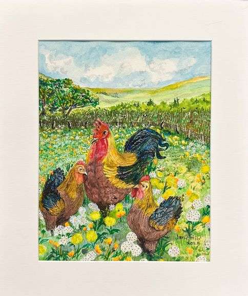 Gus and His Ladies in a Meadow by Jane Prior - Bartlett Auctions Inc.