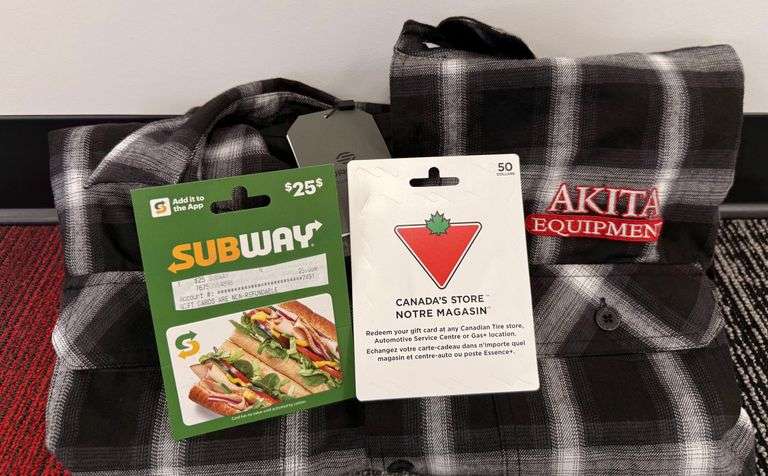 Akita Gift Pack with Gift Cards - Bartlett Auctions Inc.