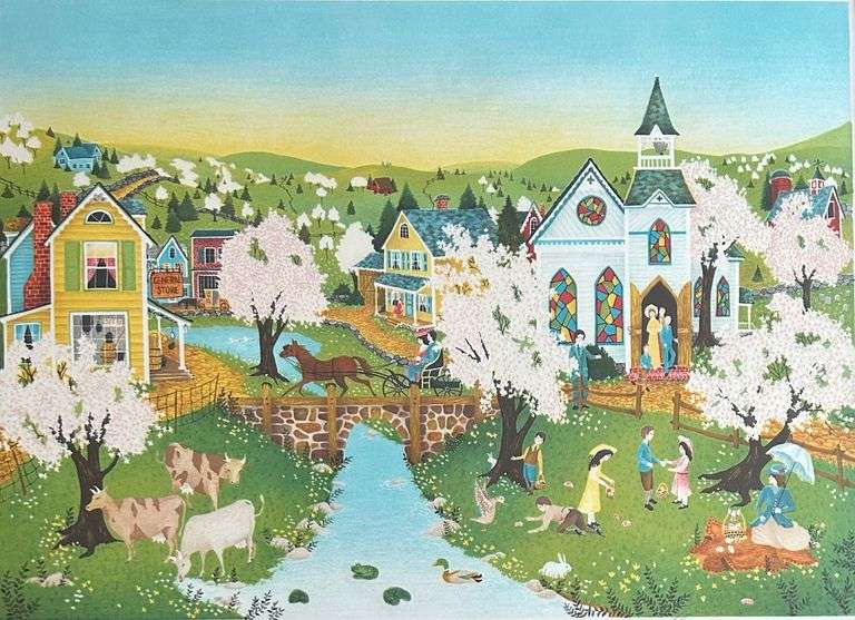 “Cherry Blosson Time” By Robert LoGrippo - Bartlett Auctions Inc.