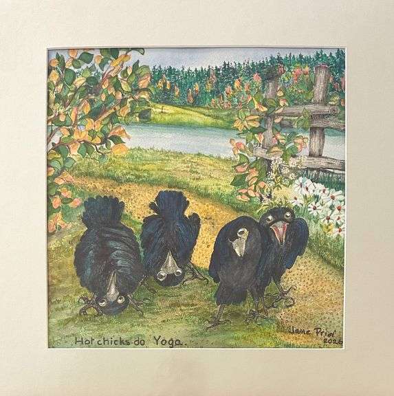 'Hot Chicks do Yoga' by Jane Prior (1940-) - Bartlett Auctions Inc.