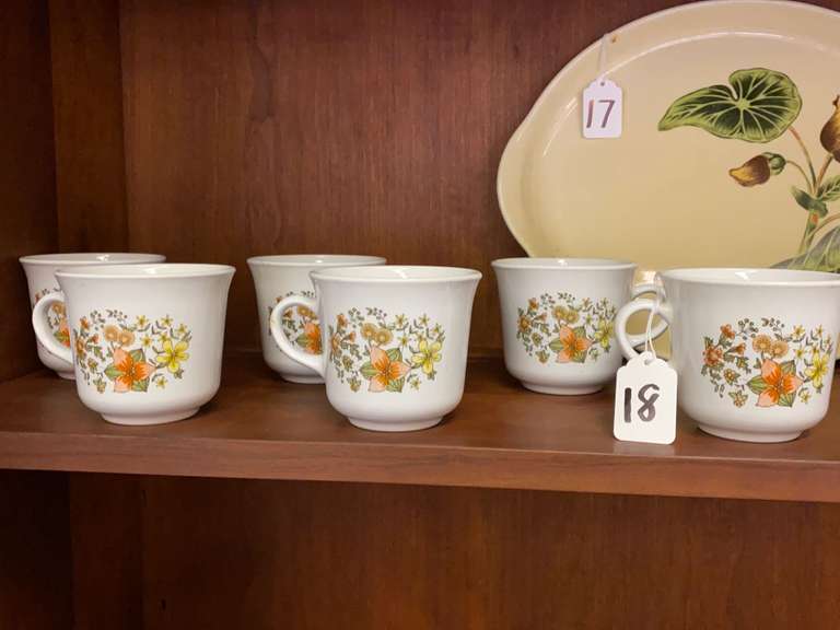 6 Pc. Corelle Corning Tea Cups - Bartkus Auctioneers
