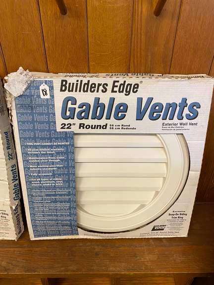 Builders Edge Gable Vent 22" Round - Bartkus Auctioneers