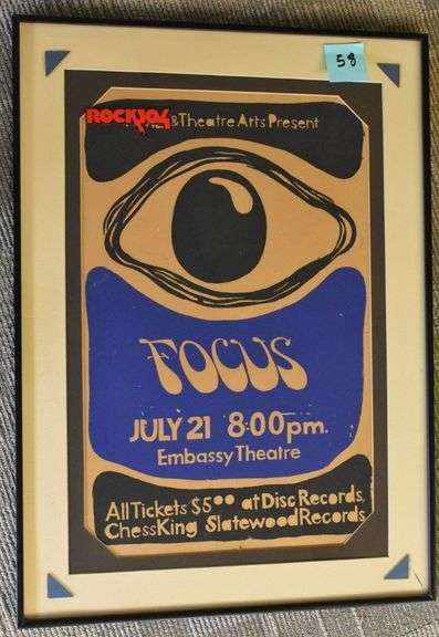 Focus @ the Embassy Poster in Frame 28x20 - Bartkus Auctioneers