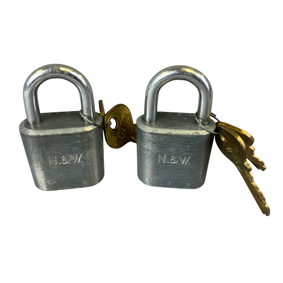 Vintage Norfolk & Western Locks with Keys - Bartkus Auctioneers
