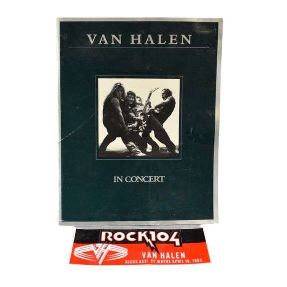 Van Halen Book and Bumper Sticker - Bartkus Auctioneers