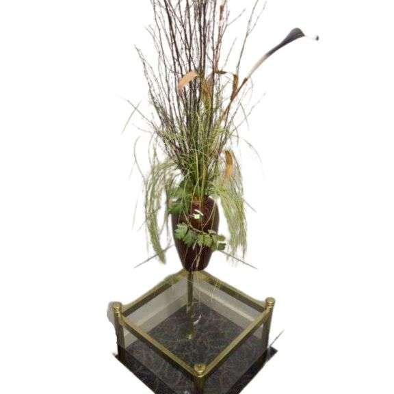 Glass Table with Plot and Plant - Bartkus Auctioneers
