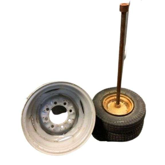 Steel Wheel 8 Lug 17" Rim+ Garden Wheels on Post - Bartkus Auctioneers