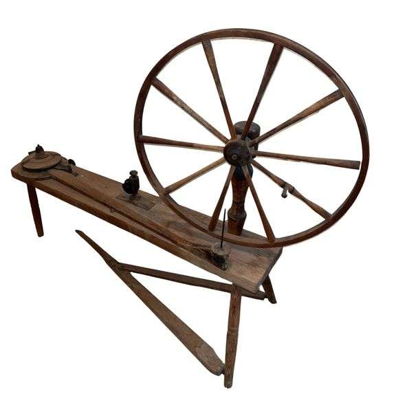 Antique Early American Primitive Spinning Wheel Colonial - Bartkus ...