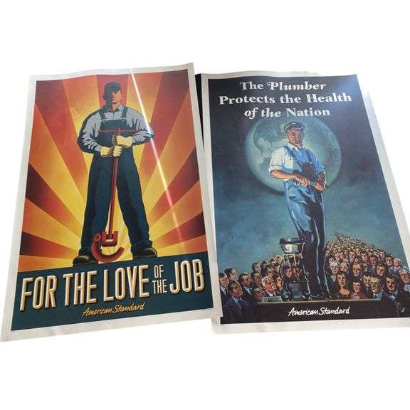 2 American Standard Plumbing Old Timey War Poster Style 2004 2005 ...