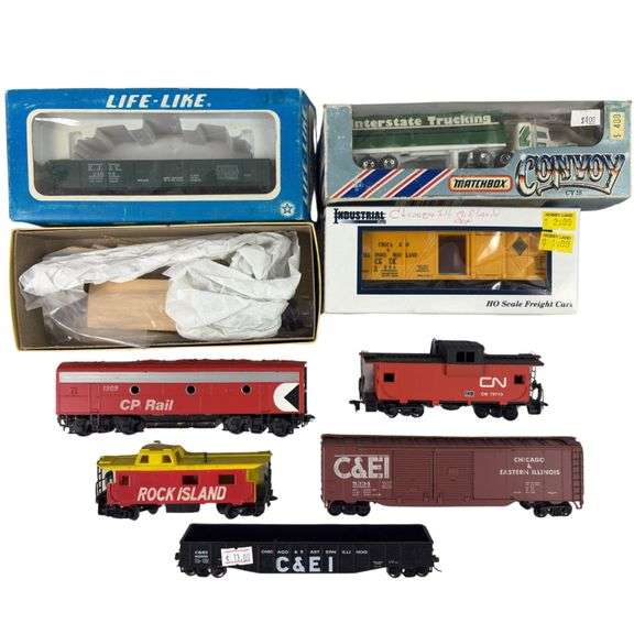 HO LOT 7 Train Cars Life-Like Matchbox Semi Truck Freight Cars ...