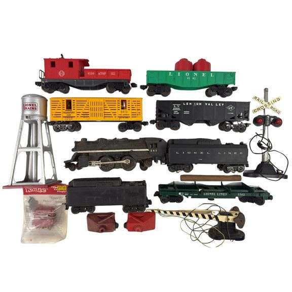 O27 LOT Lionel Lines Steam Engine Tender Cars Signals Water Tower Set ...