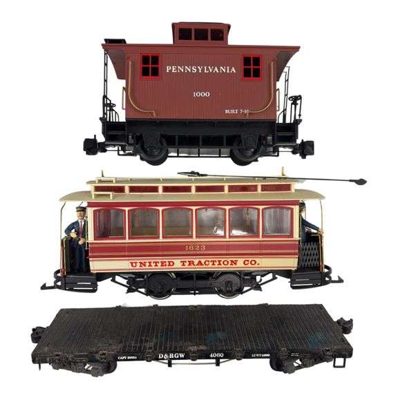 G LOT 3 Train Cars United Trolley Trolley - Bartkus Auctioneers