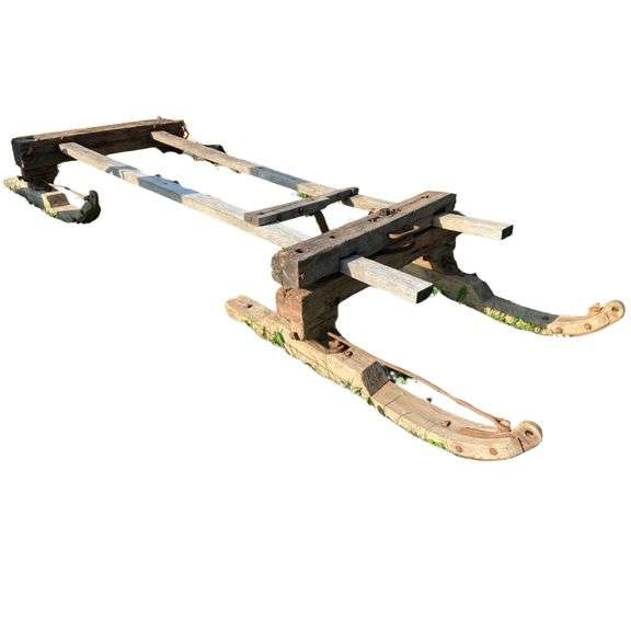 Hand Built Antique Horse Drawn Logging Sled 4x12 FT Wood Timber ...